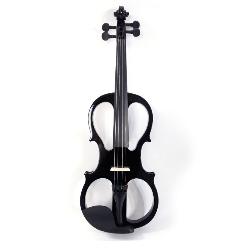 Glarry GV502 4/4 Acoustic Silent Electric Violin with Headphone Black ...