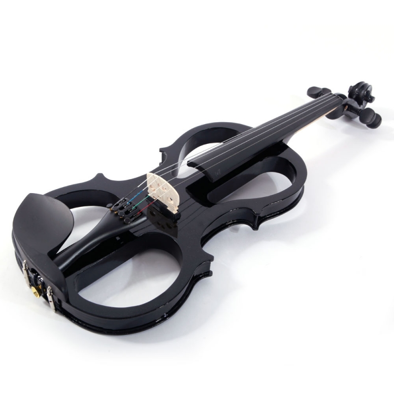 Glarry GV502 4/4 Acoustic Silent Electric Violin with Headphone Black ...