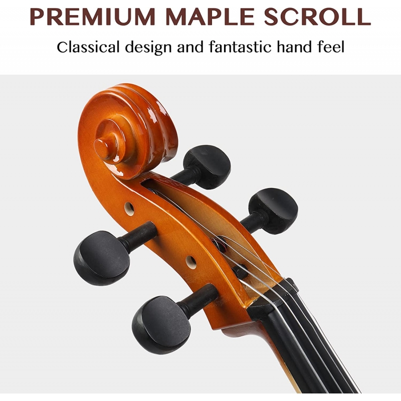 Glarry GC101 4/4 Full-Size Acoustic Cello Matte Nature Golden Retrovert Black White - Glarrymusic