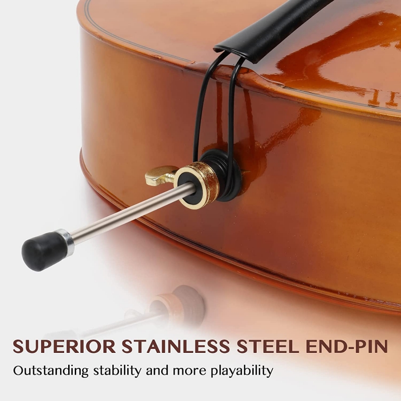 Glarry GC101 3/4 4/4 Acoustic Cello Matte Nature Golden Retrovert Black White - Glarrymusic